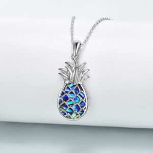 ONEFINITY Sterling Silver Pineapple Necklace Pineapple Pendant Jewelry Mothers Day Gifts for Women Mom (Abalone shell)