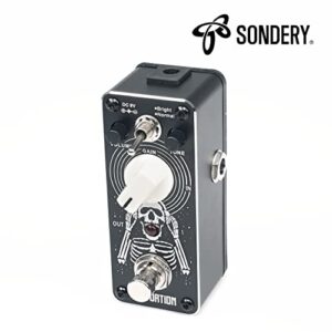 Sondery Distortion Pedal with 2 Effects of Bright and Normal, 70-80’s Classical British Stack Sound, Mini Effect Pedal for Electric Guitars True Bypass, Art Design Series