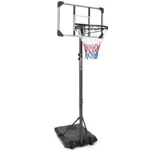 ochine swimming pool basketball hoop game poolside basketball system 45-53 inch adjustable height portable hoop system with 32 inch pvc clear backboard and fillable stand base for kids adults