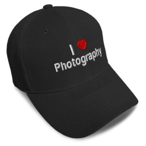 baseball cap i (love) photography red heart hobbies lovers photography acrylic dad hats for men & women black design only