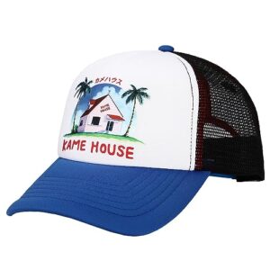 dragon ball kame house plain white adjustable trucker hat