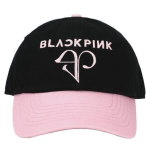 blackpink bp logo plain black traditional adjustable hat