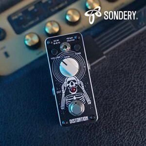 Sondery Distortion Pedal with 2 Effects of Bright and Normal, 70-80’s Classical British Stack Sound, Mini Effect Pedal for Electric Guitars True Bypass, Art Design Series