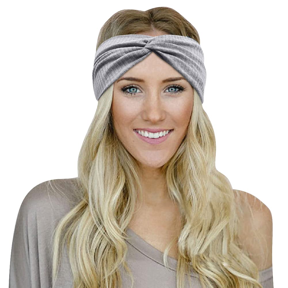 Tobeffect Headbands for Women Non Slip for Short Hair. Yoga Workout Running Sport Elastic Hair Bands for Women's Hair Twist Turban Hair Wrap for Girls