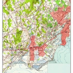 Fairfield Seacoast 1951 - Old Topographic Map USGS Sasco Hill Custom Composite Reprint Connecticut 7x7 - Coast 6-24"x30"