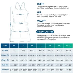 Ewedoos Tennis Dress Womens Athletic Dress Built in Shorts & Bra Adjustable Straps Workout Exercise Golf Summer Dress Black