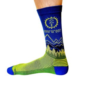 evergreen mountain bike alliance wool socks blue m