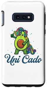 galaxy s10e uni cado, cute avocado, funny unicorn, guacamole, vegan case