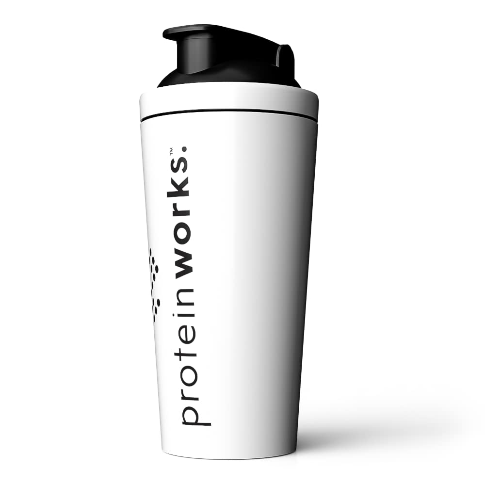 Protein Works - Metallic Snowstorm Shaker | Stainless Steel Protein Shaker | Durable | 739ml (ACCREBWHTSHAK700ML)