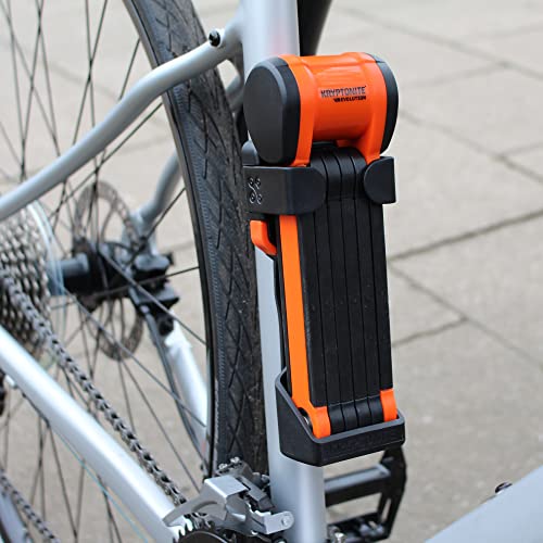 Kryptonite Evolution 790 Folding Bike Lock, Compact Lightweight High Security Anti-Theft Foldable Bicycle Lock with 2 Keys and Mount for E-Bikes Scooter Road Mountain Bikes, 90cm (35 in) Orange