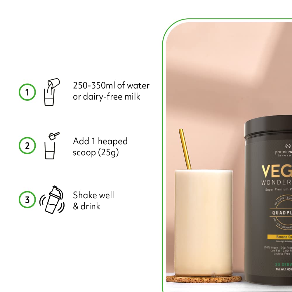 Protein Works - Vegan Wondershake | Vegan Protein Shake | Super Smooth, Amazing Taste | 30 Servings | Strawberries & Cream