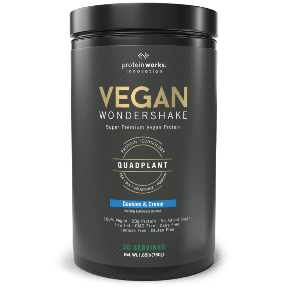 Protein Works - Vegan Wondershake | Vegan Protein Shake | Super Smooth, Amazing Taste | 30 Servings | Cookies 'n' Cream