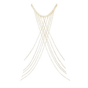 crossover harness body chain bra crossover chain body necklace bikini chains necklace for women girls fashion body jewelry-gold