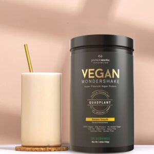 Protein Works - Vegan Wondershake | Vegan Protein Shake | Super Smooth, Amazing Taste | 30 Servings | Strawberries & Cream