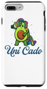 iphone 7 plus/8 plus uni cado, cute avocado, funny unicorn, guacamole, vegan case