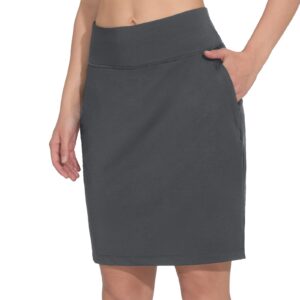 makyeame women's 20" knee length golf skorts skirts casual athletic tennis modest skirts high waist with pockets upf50+, dark grey xl