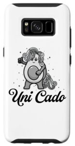 galaxy s8 uni cado, cute avocado, funny unicorn, guacamole, vegan case