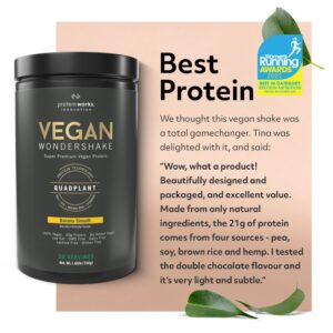 Protein Works - Vegan Wondershake | Vegan Protein Shake | Super Smooth, Amazing Taste | 30 Servings | Strawberries & Cream