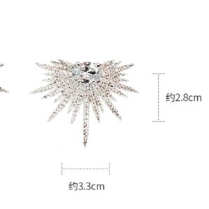 Wekicici Vintage Clear Rhinestone Bridal Earrings Crystal Stud Earrings Silver Art Deco Stud Earrings for Women Wedding Party Prom