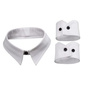 huliyhus fake collar detachable dickey collar lapel choker peter pan necklace false collar and wrist cuffs detachable false sleeves (type 1), one size