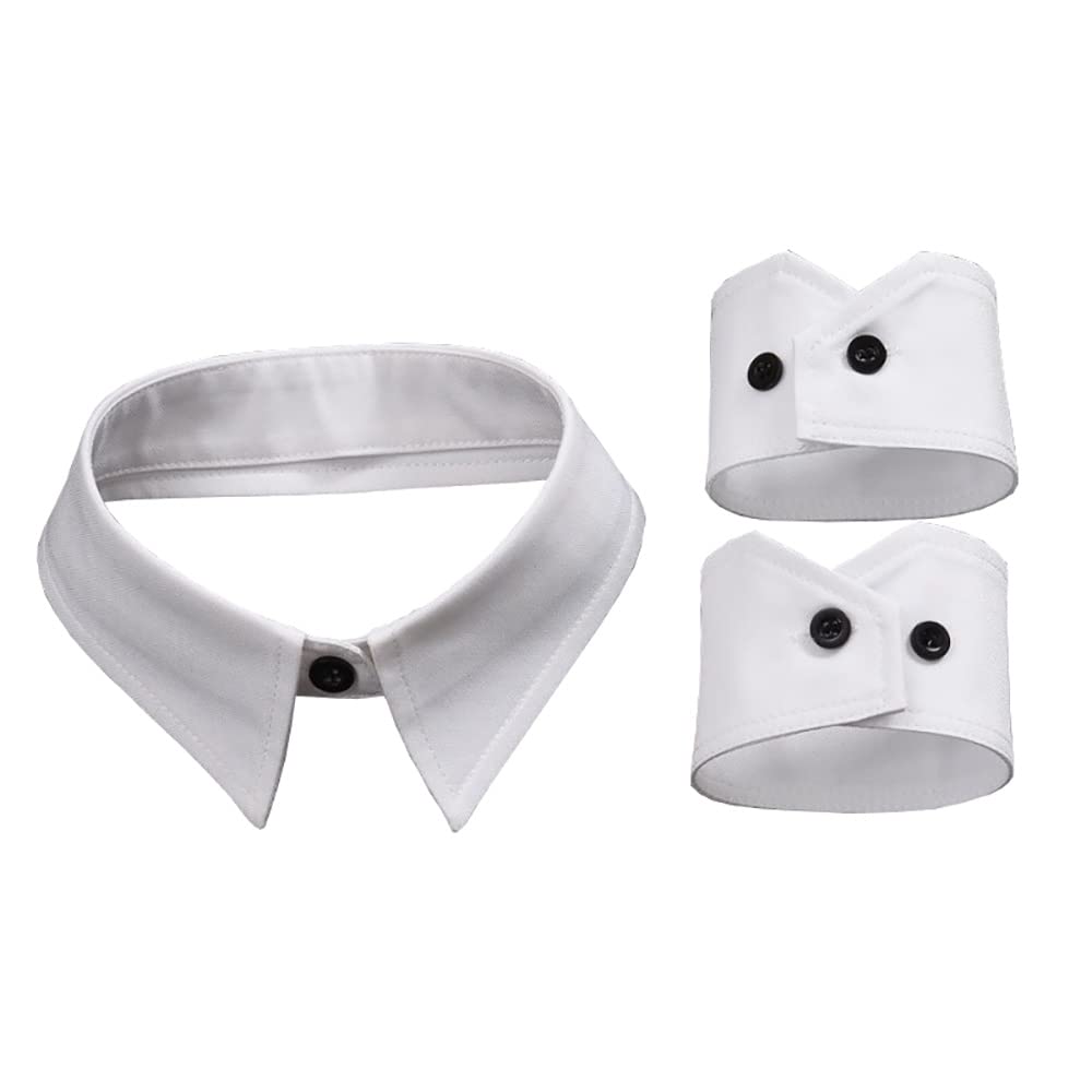 Huliyhus Fake Collar Detachable Dickey Collar Lapel Choker Peter Pan Necklace False Collar and Wrist Cuffs Detachable False Sleeves (Type 1), One Size