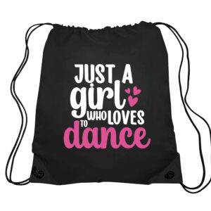 haizct just a girl who loves to dance backpack, dance bags, unisex drawstring backpack bag for gym shopping sport yoga dance rehearsal, great gift for ballet dancer actor actress