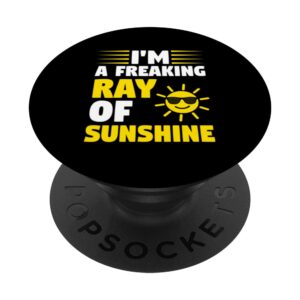 i'm a happy go lucky ray of freaking sunshine sunflower popsockets swappable popgrip