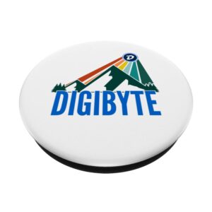 Digibyte DGB Crypto Mountain Sun Rays Cryptocurrency Design PopSockets Swappable PopGrip