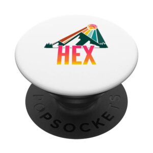 hex crypto mountain sun rays cryptocurrency design popsockets swappable popgrip