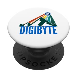 digibyte dgb crypto mountain sun rays cryptocurrency design popsockets swappable popgrip