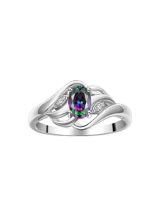 rylos rings for women 14k white gold ring classic style birthstone ring 6x4mm gemstone & diamonds june alexandrite jewelry for women size 10