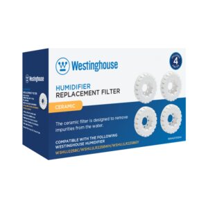 westinghouse humidifier replacement filter - set of 4 ceramic ball filters with honeycomb filtertrap system and soft and healthy mist - maintains clean and breathable air