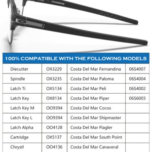 2 Pairs Replacement Nose Pads Nose Piece for Costa South Point/Flagler/Ponce/Fernandina/Shipmaster/Wader/Peli; for Oakley Cartridge/Spindle/Latch Key/Diecutter/Latch Alpha/Lugplate Glasses, White