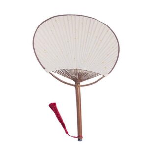 ultnice round fan japandi decor silk fans hand held fan chinese hand fan blank drawing fan double- sided paddle fan creative circular fan simple fan japanese retro fan rice paper miss asia