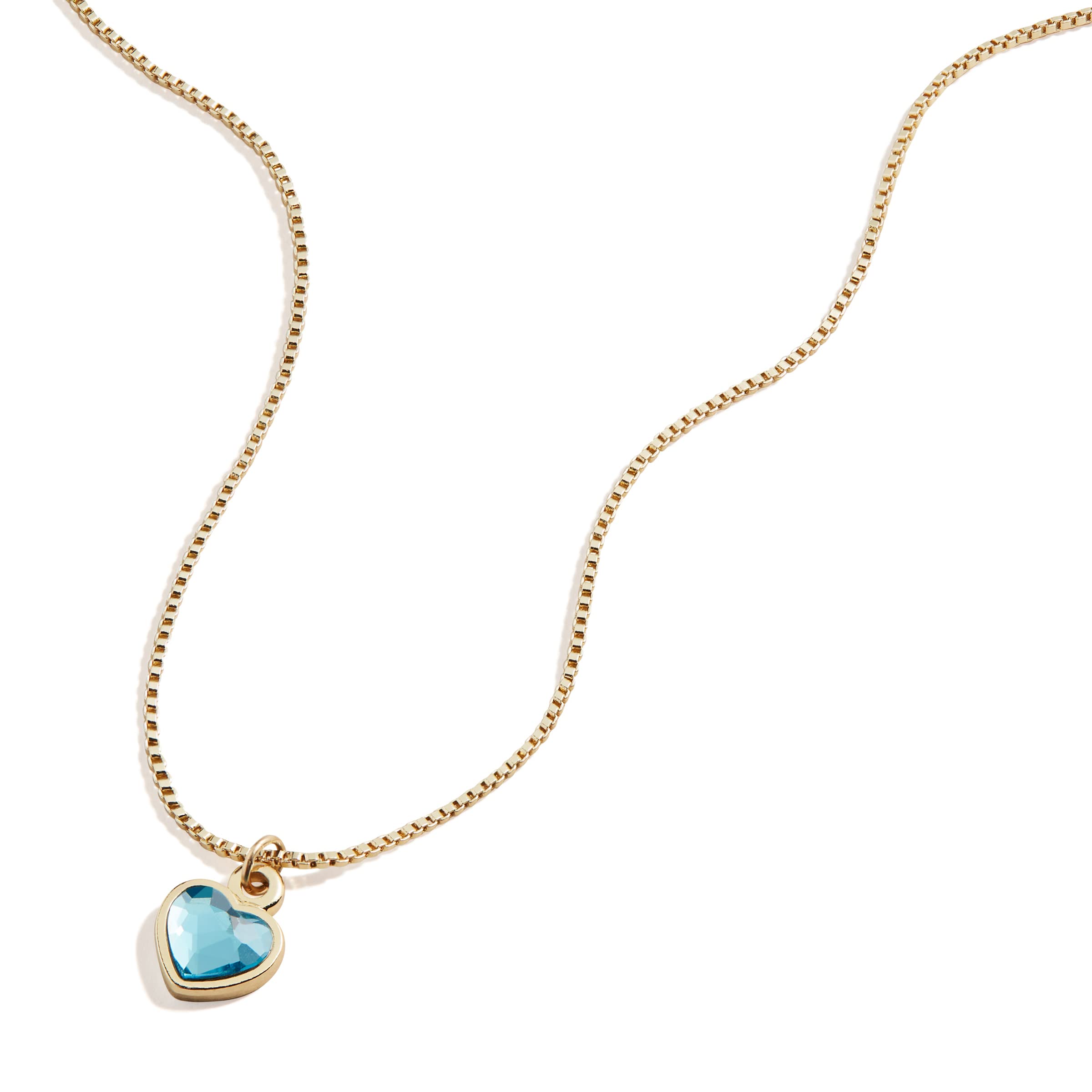 Alex and Ani Birthstones Adjustable Necklace for Women, March, Blue Aquamarine Crystal Infusion Heart Pendant, Shiny Gold Finish, 16.5 to 18.5 in