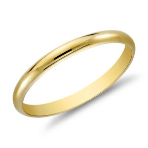 evernoir luxurious 14k gold band ring for women, tarnish-free and non-fading, ideal for wedding, stackable style - size 7