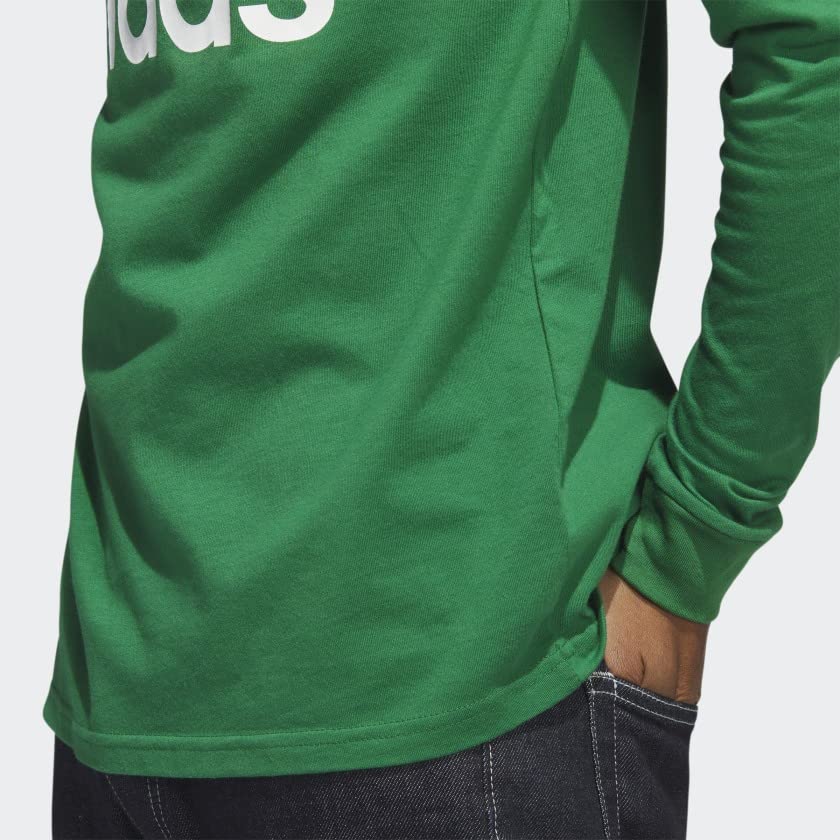 adidas Amplifier Long Sleeve Badge of Sport Tee Men's, Green, Size XL