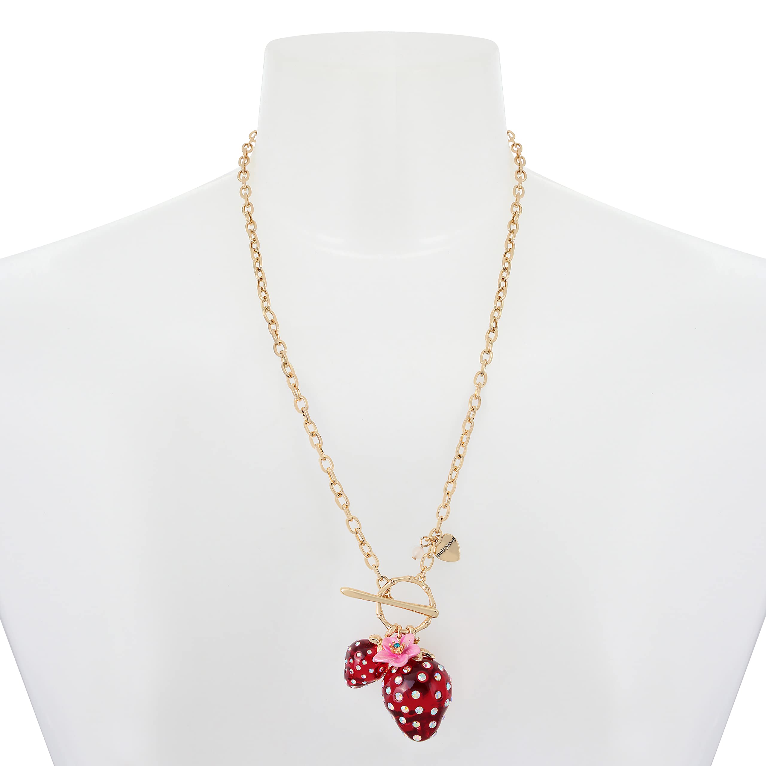 Betsey Johnson Strawberry Charm Pendant Necklace