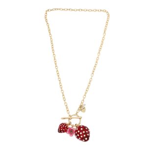 betsey johnson strawberry charm pendant necklace