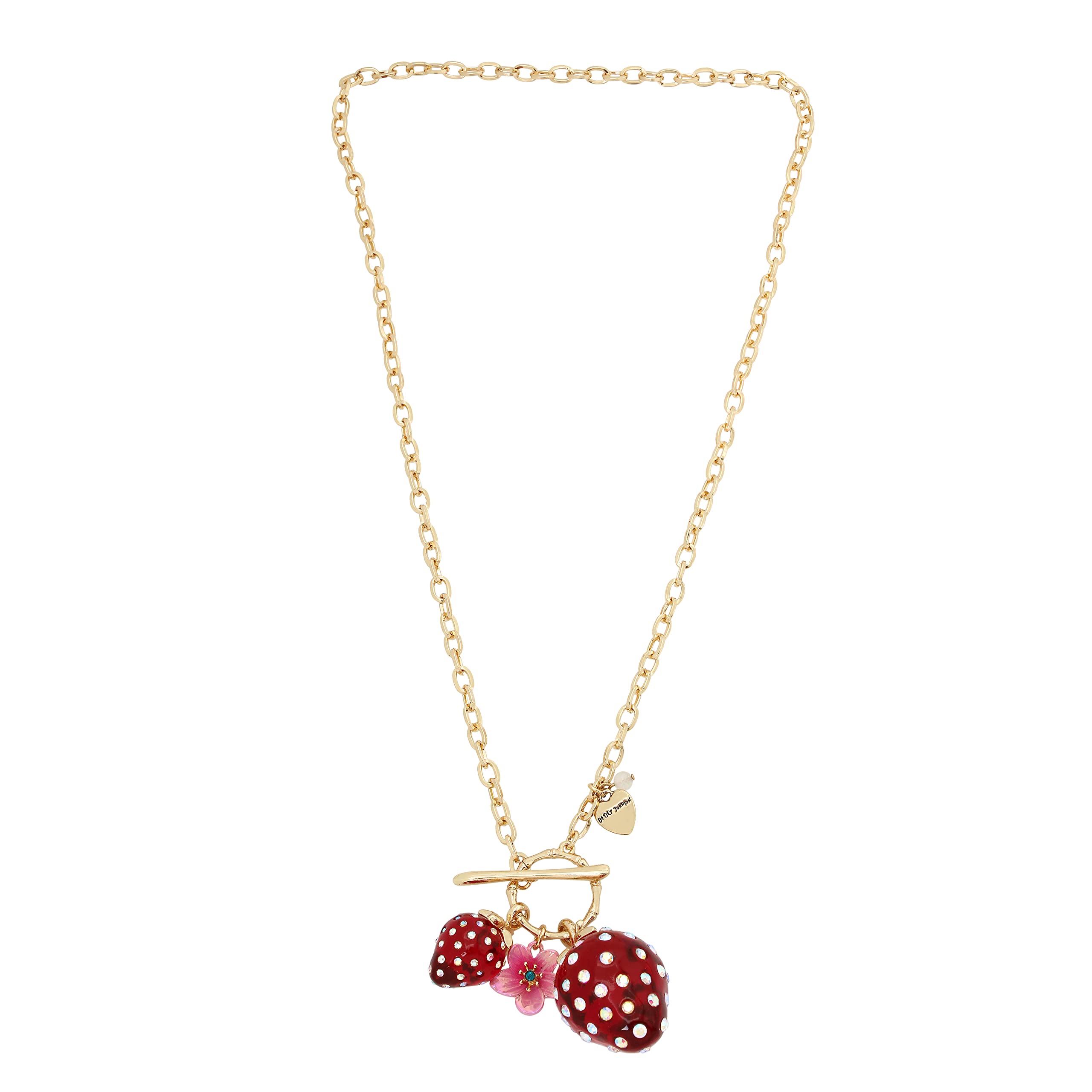 Betsey Johnson Strawberry Charm Pendant Necklace