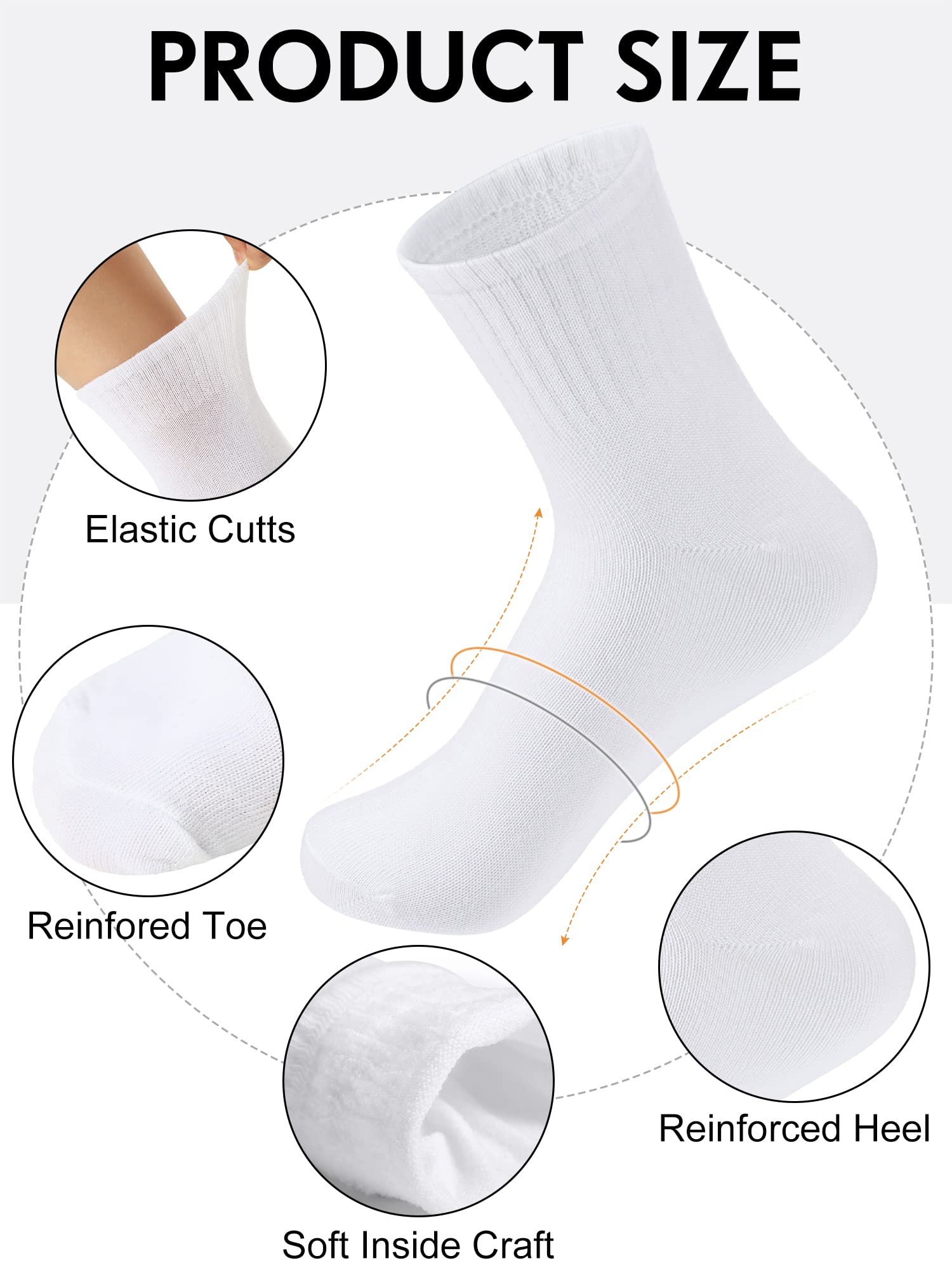 Tarpop 150 Pairs Men Quarter Ankle Socks Bulk Socks Athletic Moisture Wicking Socks Casual Sports Socks Pack (Black, White, Gray)