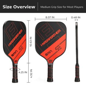 A11N Pickleball Paddles Set of 4 - USAPA Approved | 8OZ, Graphite Face & Polymer Core, Cushion Grip | 4 Balls, 1 Sling Bag, Red & Green