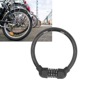 Gaeirt Bike Lock, Bike Cable Lock Lightweight and Portable with 4 Digit Passwords Technology for Cycling(Black)