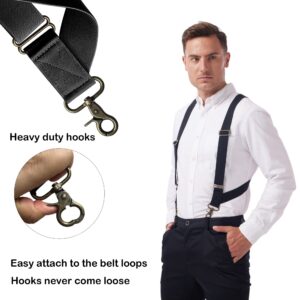 LazarsSpace Hook On Suspenders for Men X Back with 2 Side Swivel Snap Hooks and 1.5 Inch Wide Adjustable Strap