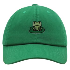 jpak frog premium dad hat embroidered baseball cap frog pond frog kelly green