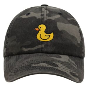 jpak duck premium dad hat embroidered baseball cap rubberduck toy black camo