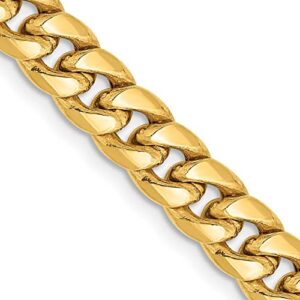 avariah 10k yellow gold 6mm semi-solid miami cuban chain - 22"