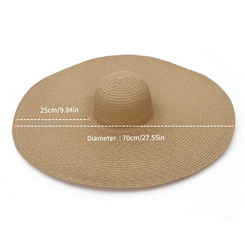 JJYGTTG Oversized for Women Wide Brim Summer Sun Hat Packable Large Paper Beach Hat (Color : D, Size : One Size)