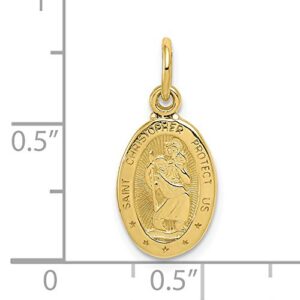 Avariah Solid 10k Yellow Gold Saint Christopher Medal Charm - 21mm