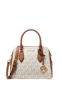 michael kors ayden medium logo and faux leather satchel